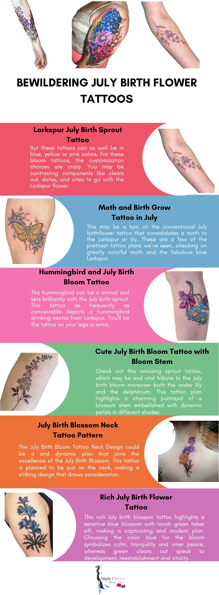 11 Stunning July Birth Flower Tattoos Designs - Stylecrazeblog